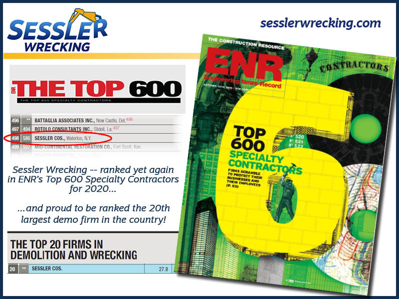 Sessler Wrecking Named in ENR Top 600 - Sessler Wrecking